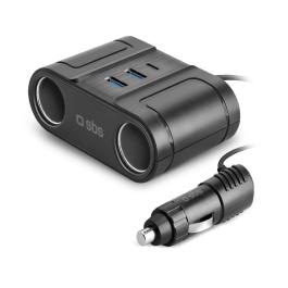 SBS 2in1 KFZ Zigarettenanzünder-Verteiler 100 Watt schwarz zum Top-Preis