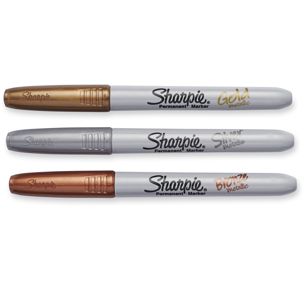 SHARPIE Permanentmarker Metallic 3 Stück gold/silber/bronze zum Top-Preis