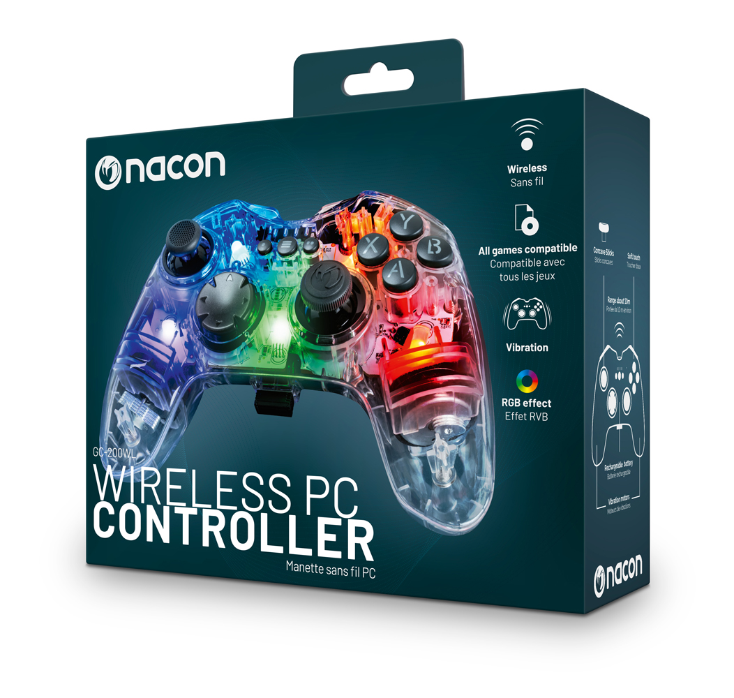 NACON Wireless-Controller GC-200WLRGB für PC transparent zum Top-Preis