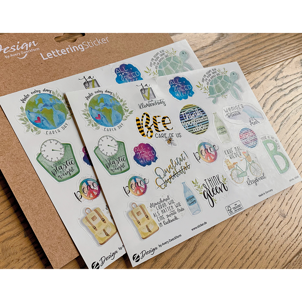 AVERY ZWECKFORM Z-Design Trend Sticker Lettering Umwelt Statement 38 ...