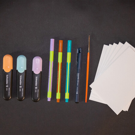 SCHNEIDER Handlettering-Set Markers Line DIY Postcard 14-teilig zum ...