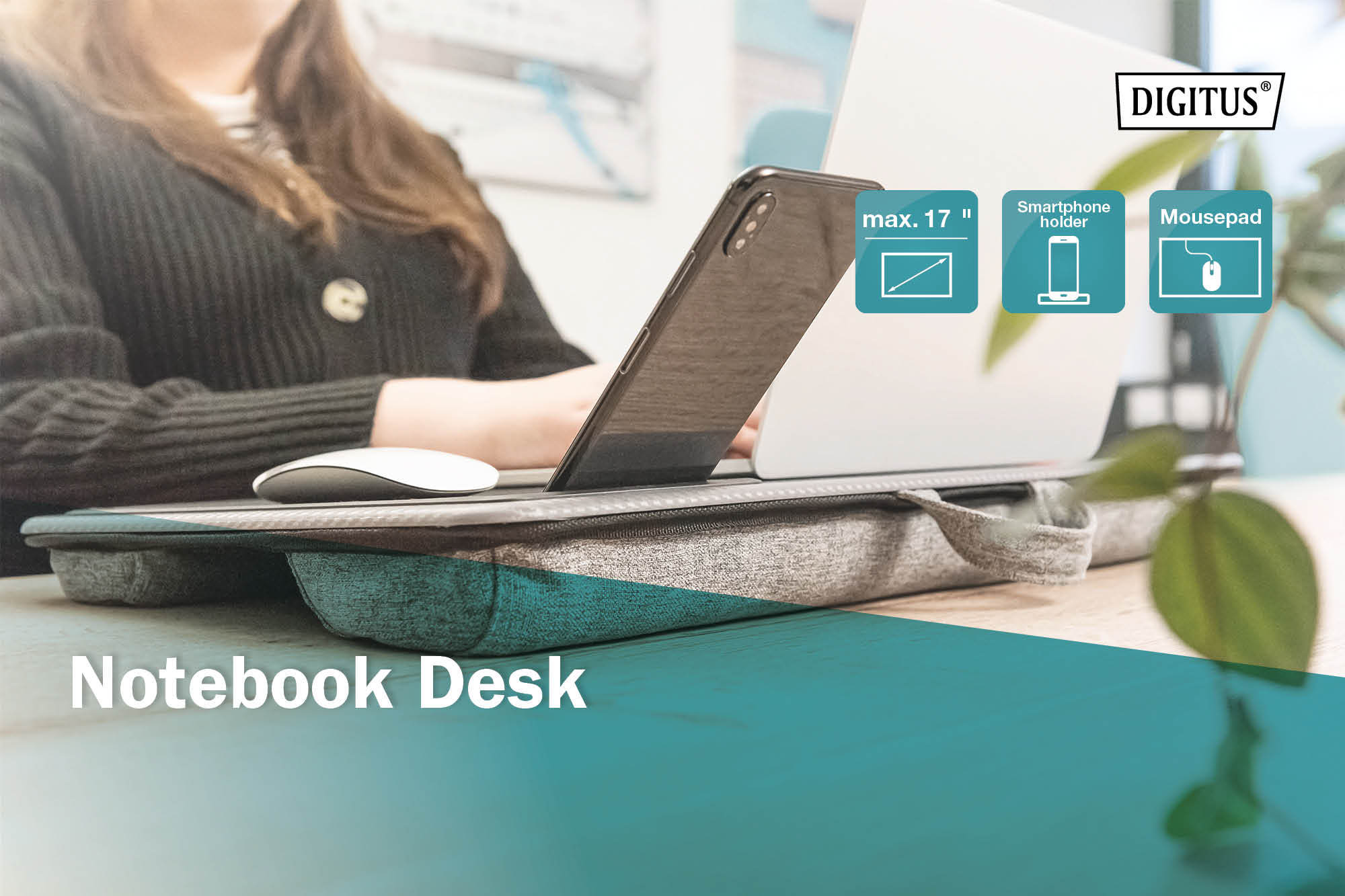 DIGITUS Notebook Desk / Workstation grau zum Top-Preis