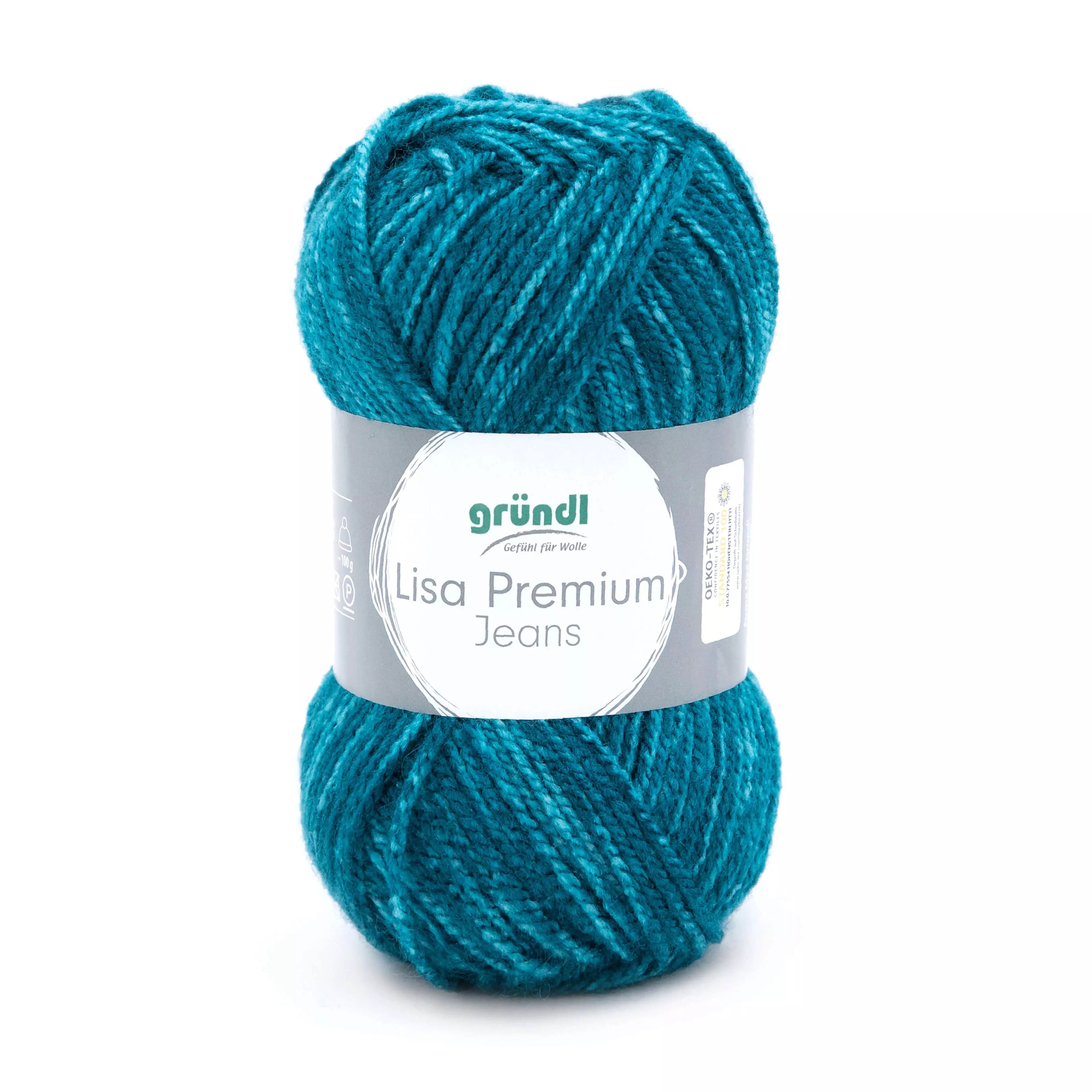 GRÜNDL Garn Lisa Premium Jeans 50g grünblau meliert zum Top-Preis