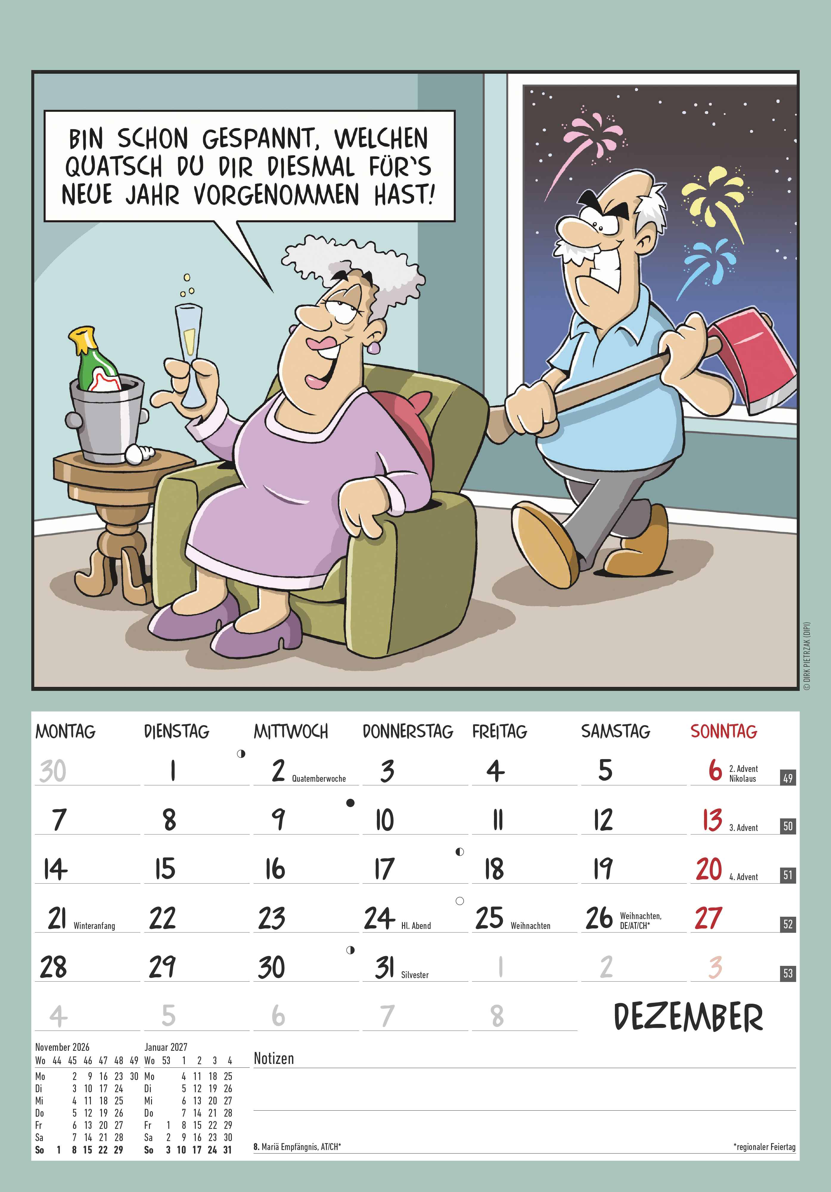 Der Rentner-Kalender 2026 - Bild-Kalender 23,7x34 cm - mit lustigen ...