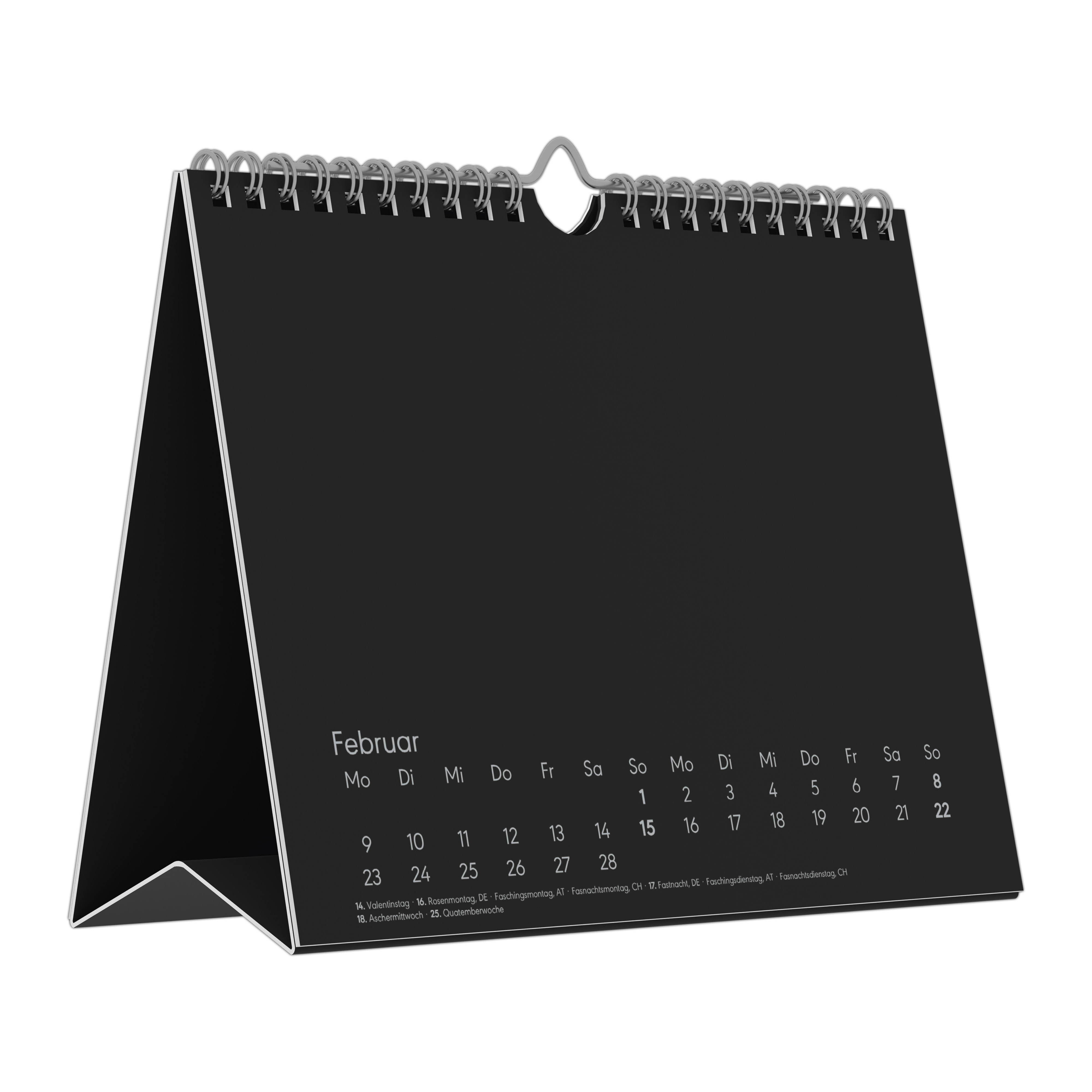 Kreativ-Kalender Tischaufsteller quer schwarz 2026 - Kreativ-Kalender ...