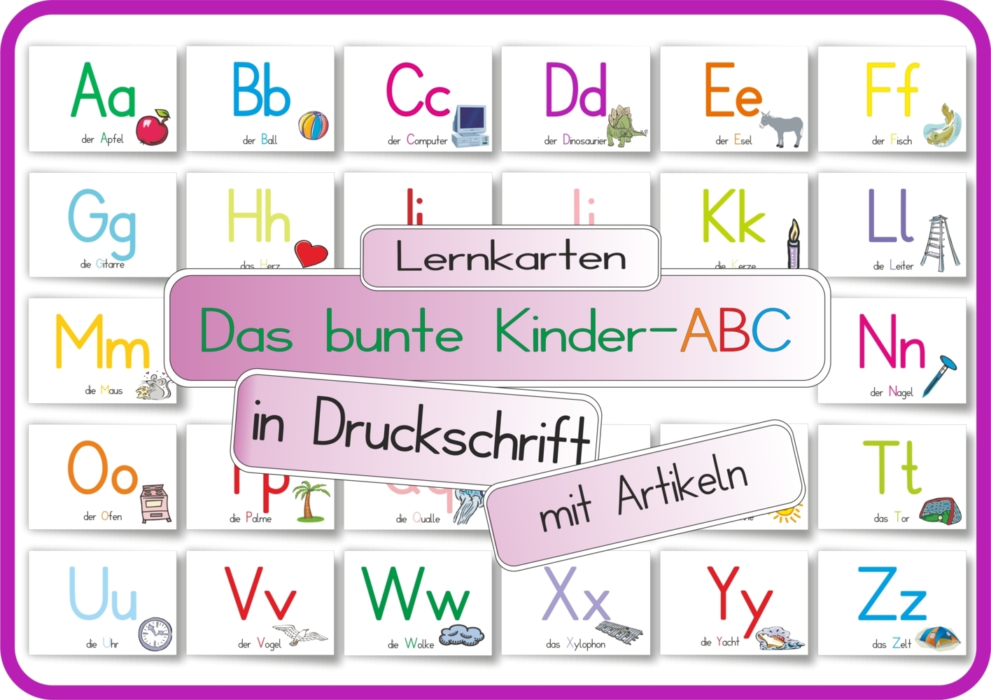 Helga Momm: Das bunte Kinder-ABC in Druckschrift mit Artikeln » Buch