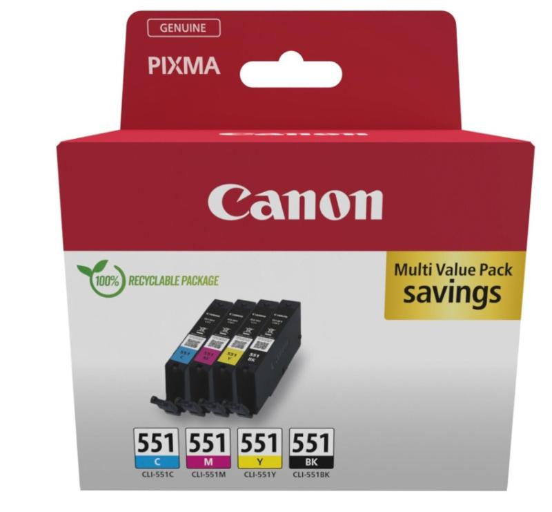 CANON Druckerpatronen Value Pack CLI-551 schwarz, cyan, magenta, gelb ...